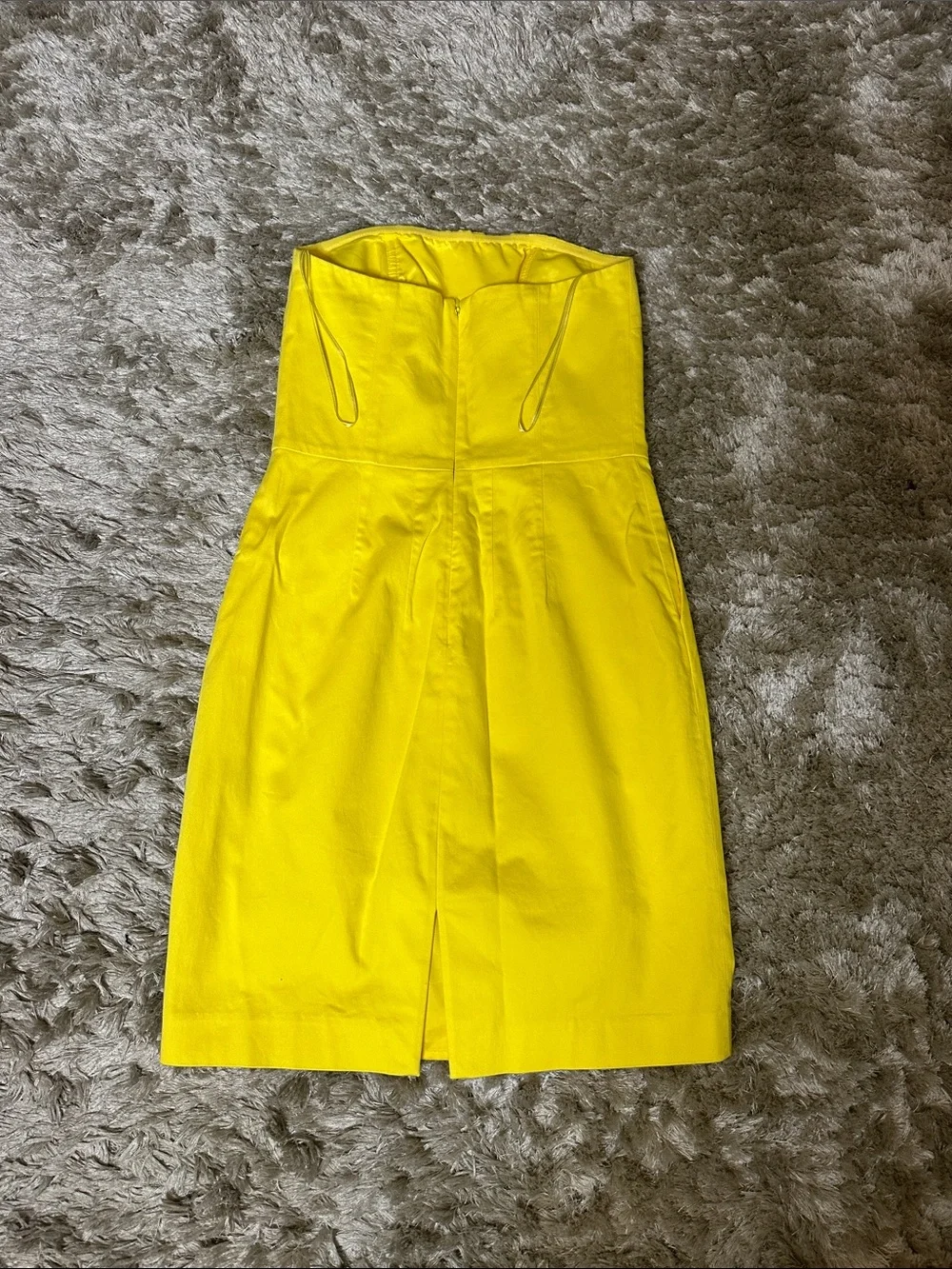 Express | Dresses | Express Design Studio Strapless Lemon Yellow Midi ...